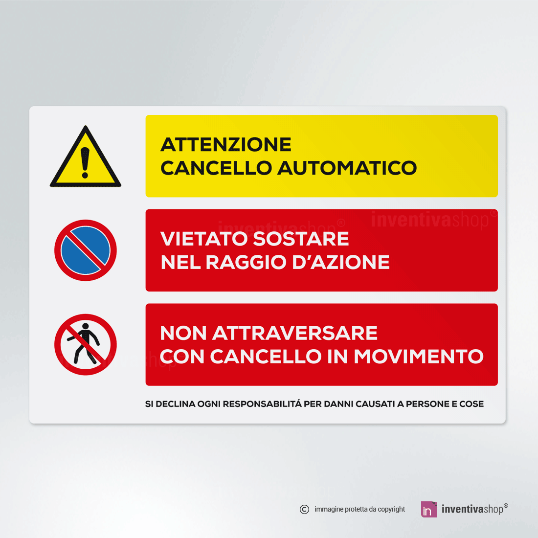Cartello rettangolare Cancello automatico