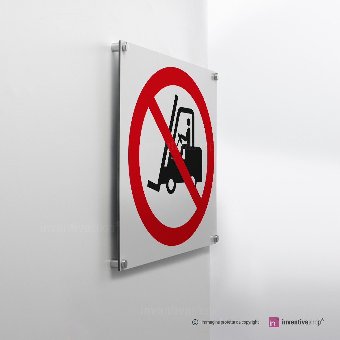 Cartello Divieto di transito ai carrelli elevatori e altri veicoli ...