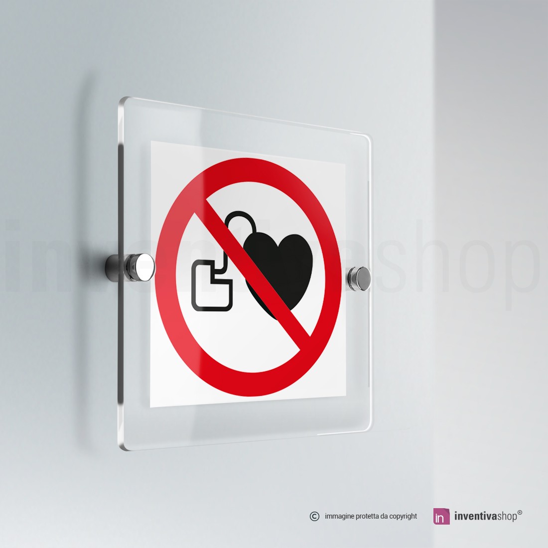 Cartello Vietato l'accesso ai portatori di pacemaker P007