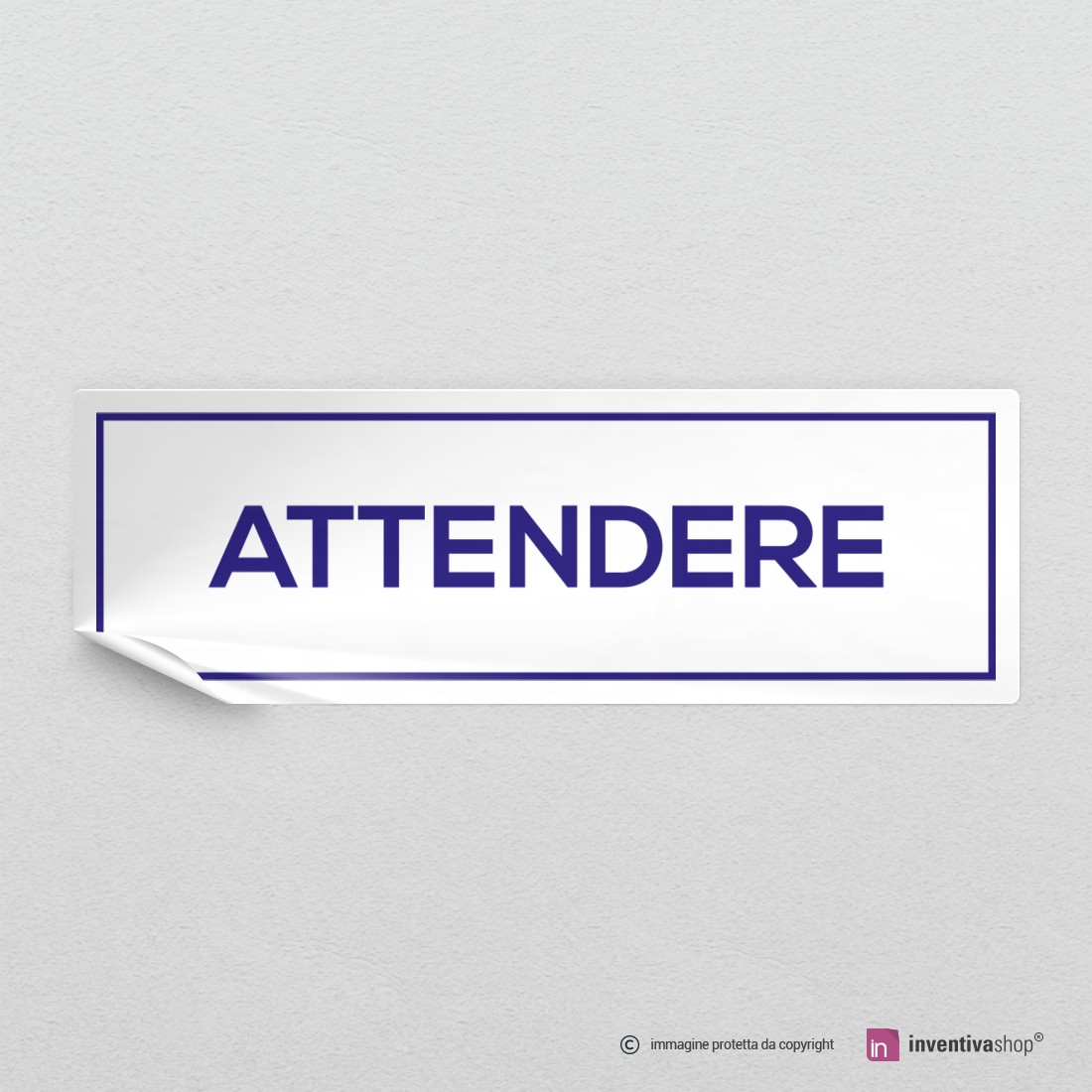 Adesivo Etichetta Attendere