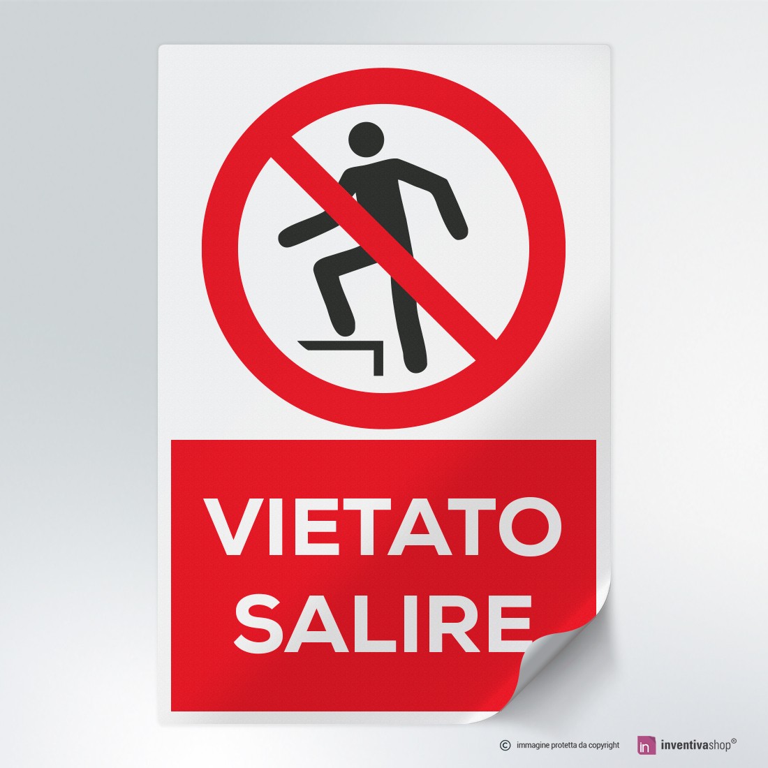 Cartello vietato salire